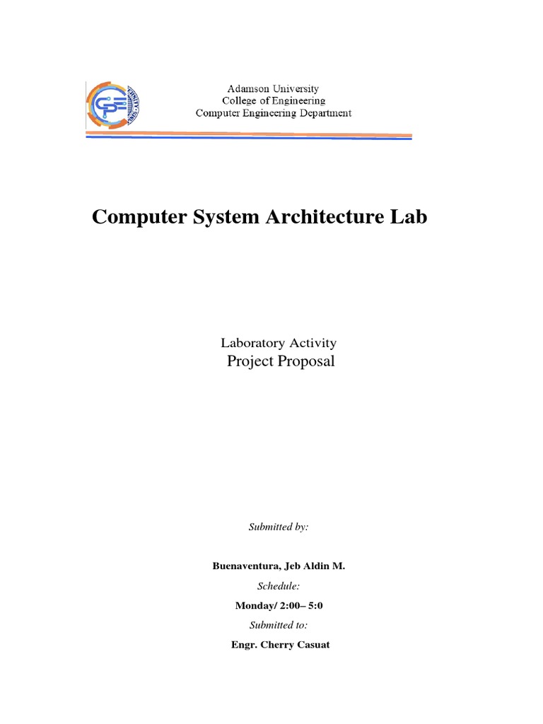 Computer System Architecture Lab: Project Proposal | PDF | Computer ...