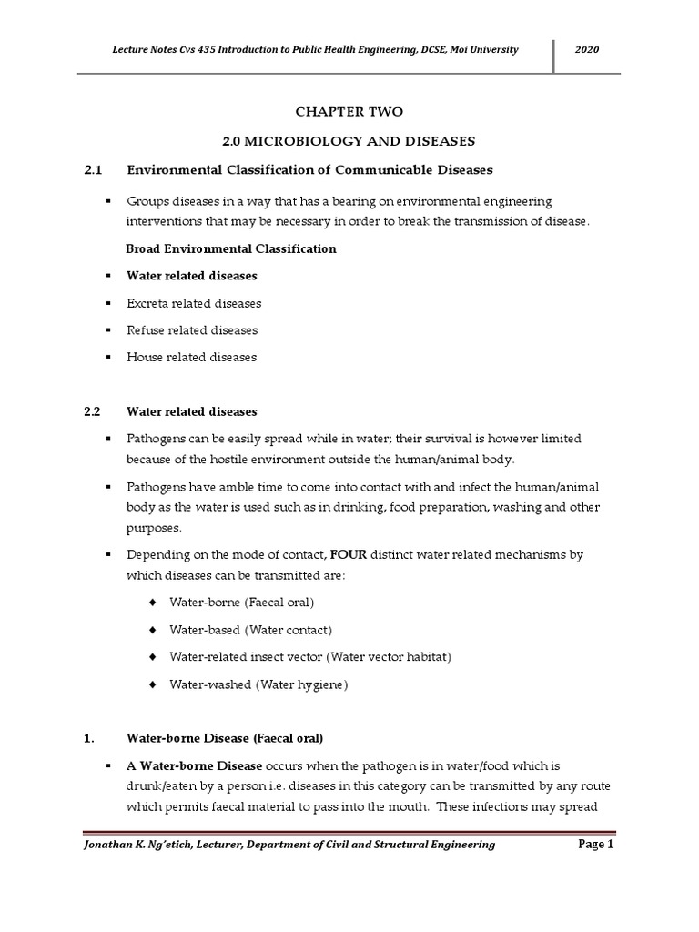 Chapter 2 Microbiology, Diseases and Water Quality | PDF | Bacteria ...