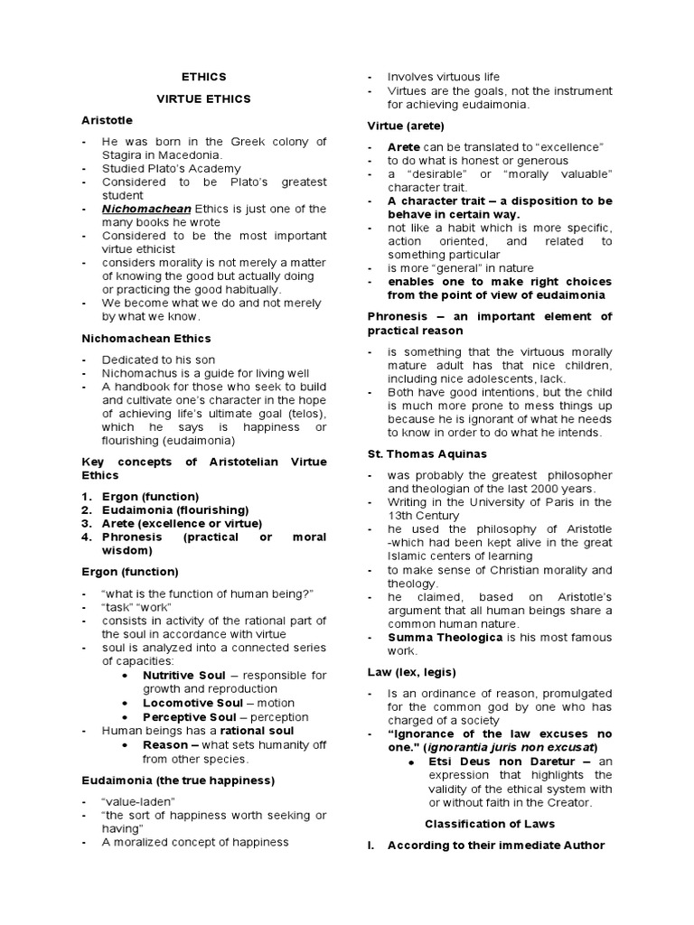 Ethics Midterm Reviewer | Download Free PDF | Reason | Virtue Ethics