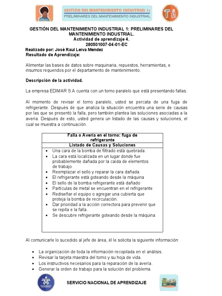 Taller Mant 4.1 | PDF