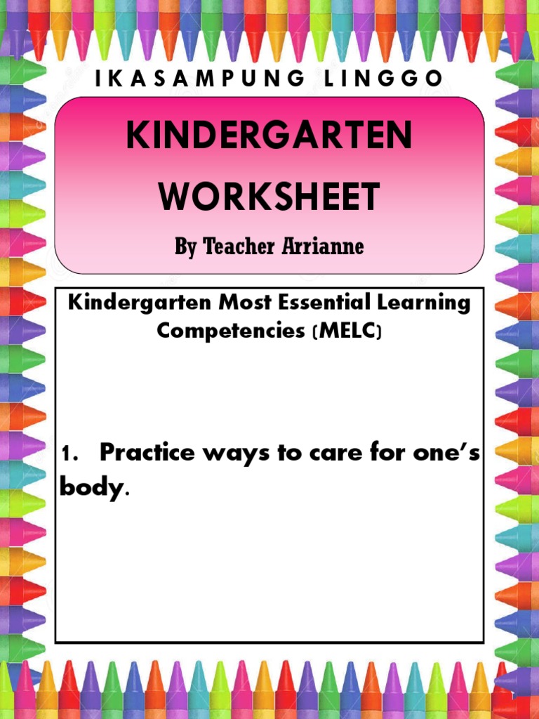 Kindergarten Worksheet Melc Week 10 | PDF
