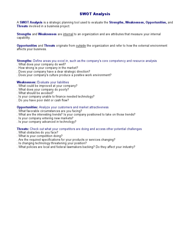 Swat Analysis | PDF