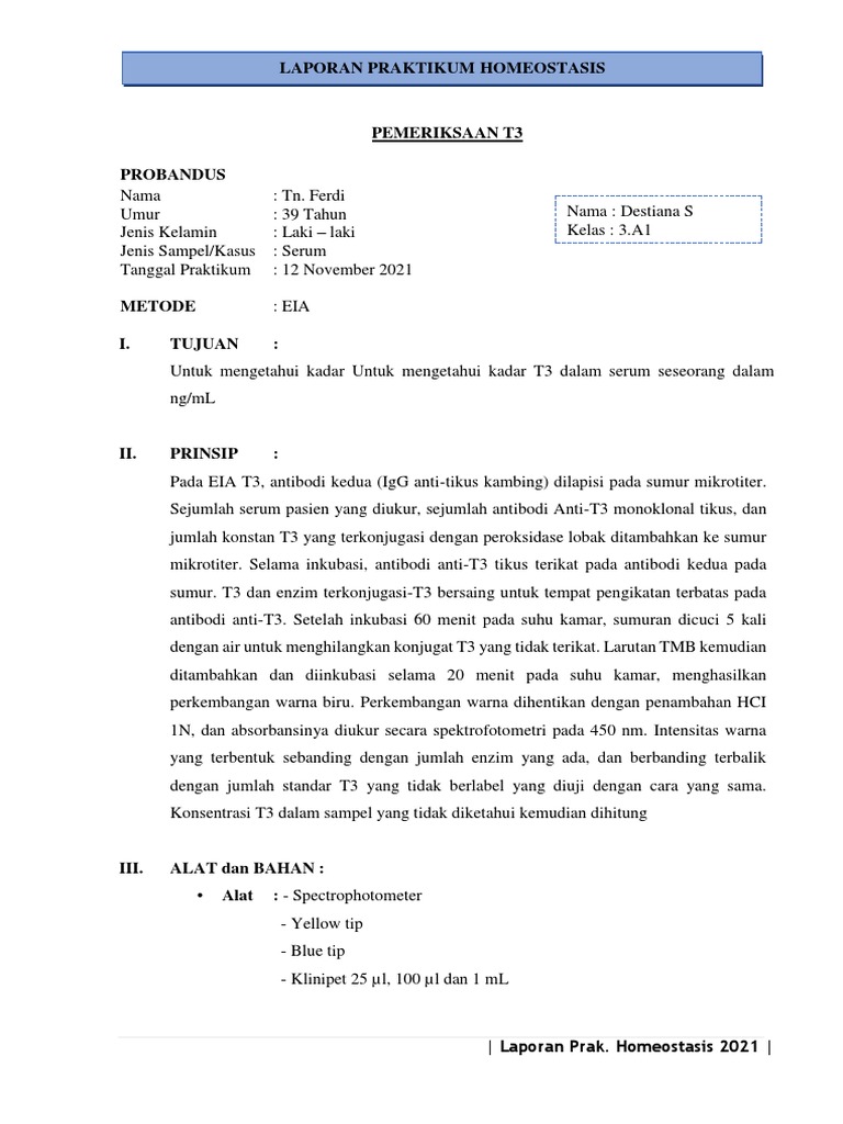 Laporan Pemeriksaan T3 | PDF | Sains & Matematika