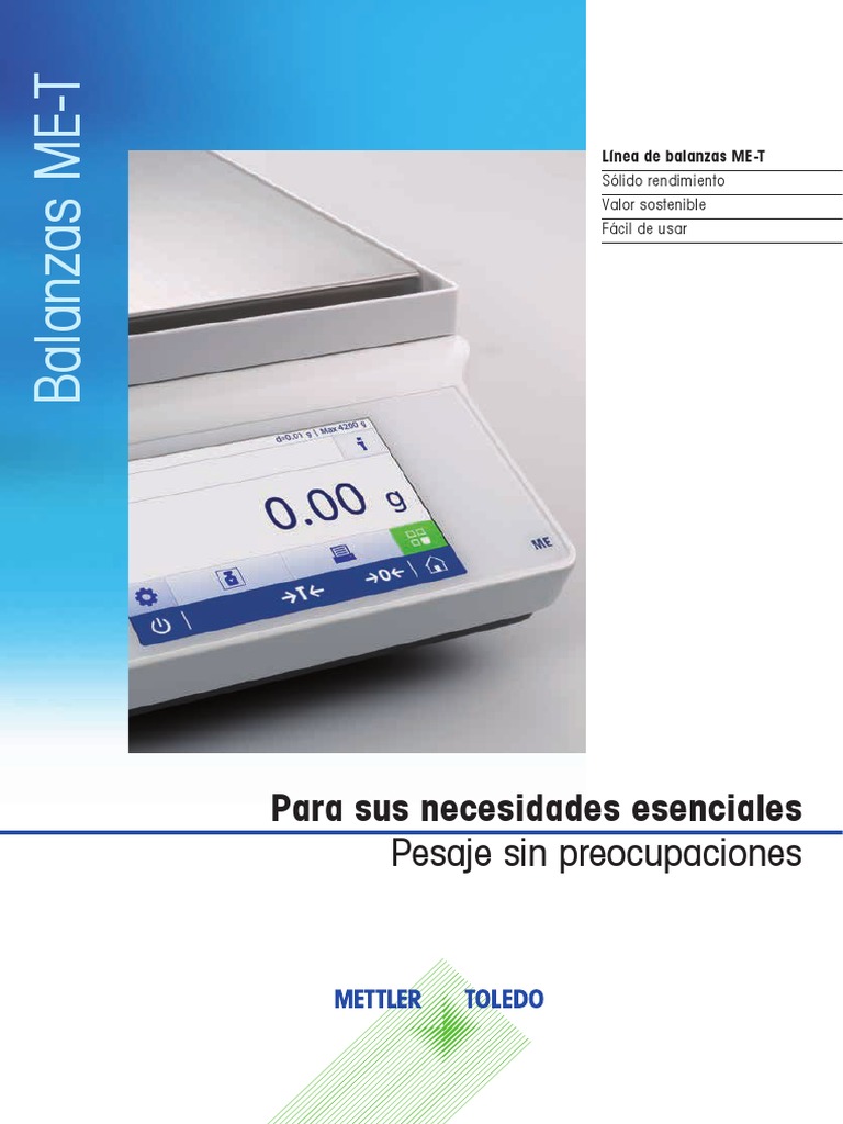 CATÁLOGO - Mettler Toledo. Balanzas ME-T | PDF | Pantalla táctil ...
