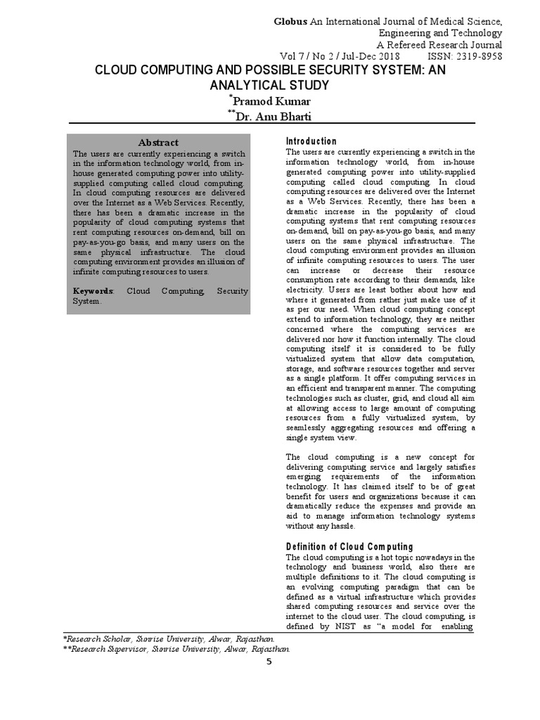 Cloud Computing Security Pdf Cloud Computing Computing