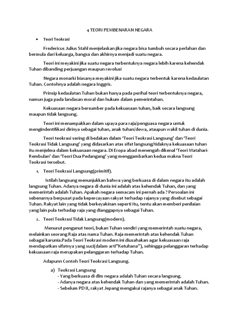 Teori Teokrasi | PDF