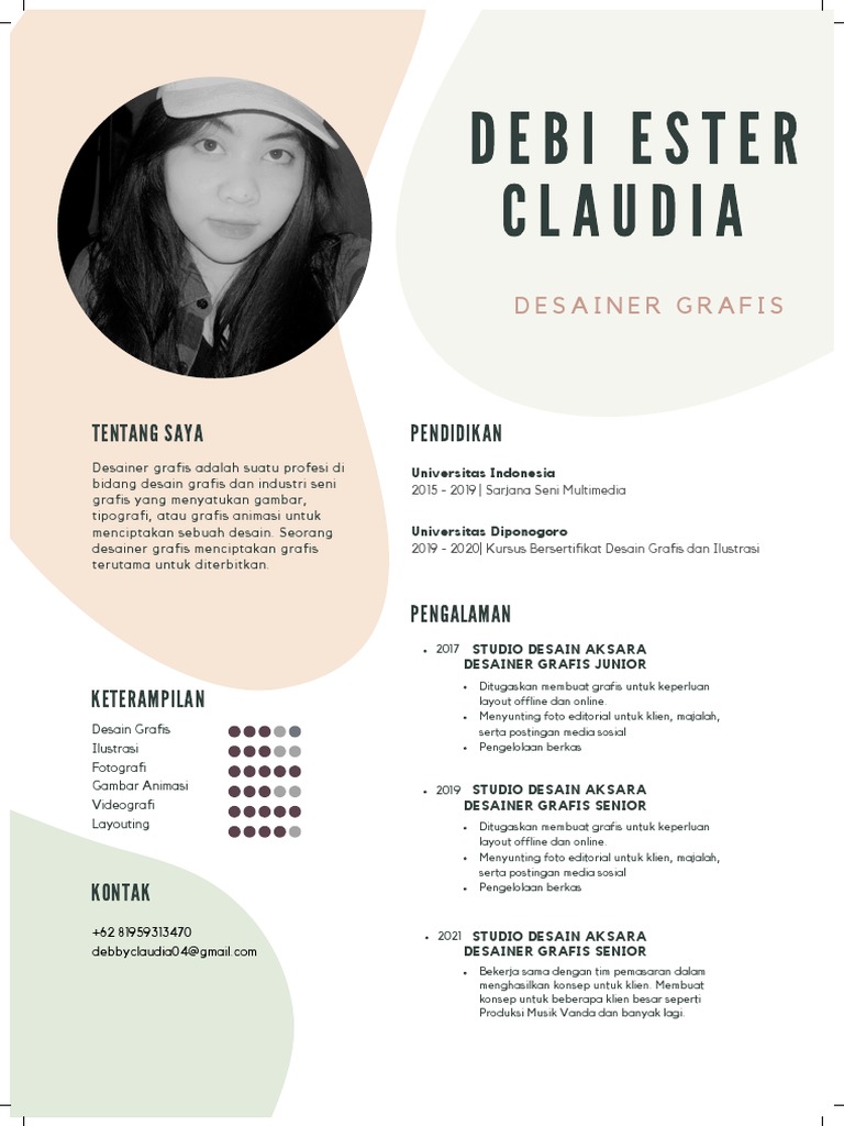 CV Debi Ester Claudia | PDF | Seni
