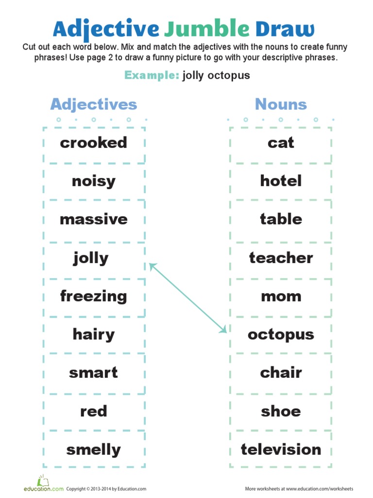 Adjective Jumble Draw | PDF