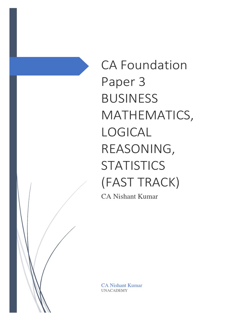 Maths Fast Track Notes - CA Nishant Kumar - StepFly (Gvwz160521) | PDF ...
