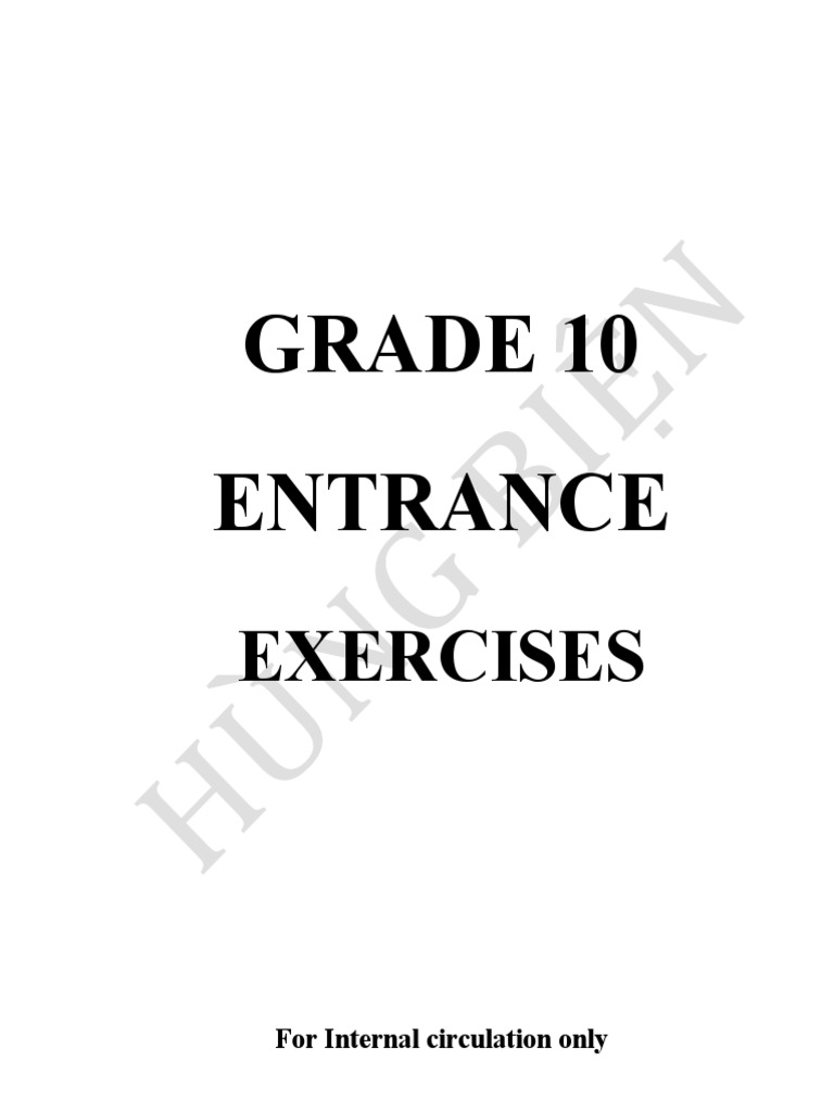 Grade 10 Entrance Exercises | PDF | Verb | Sentence (Linguistics)