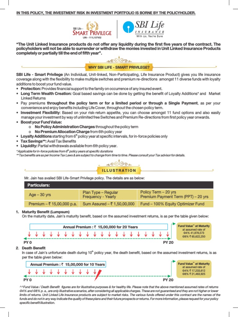 SBI Life Smart Privilege Single Pager 20 | PDF