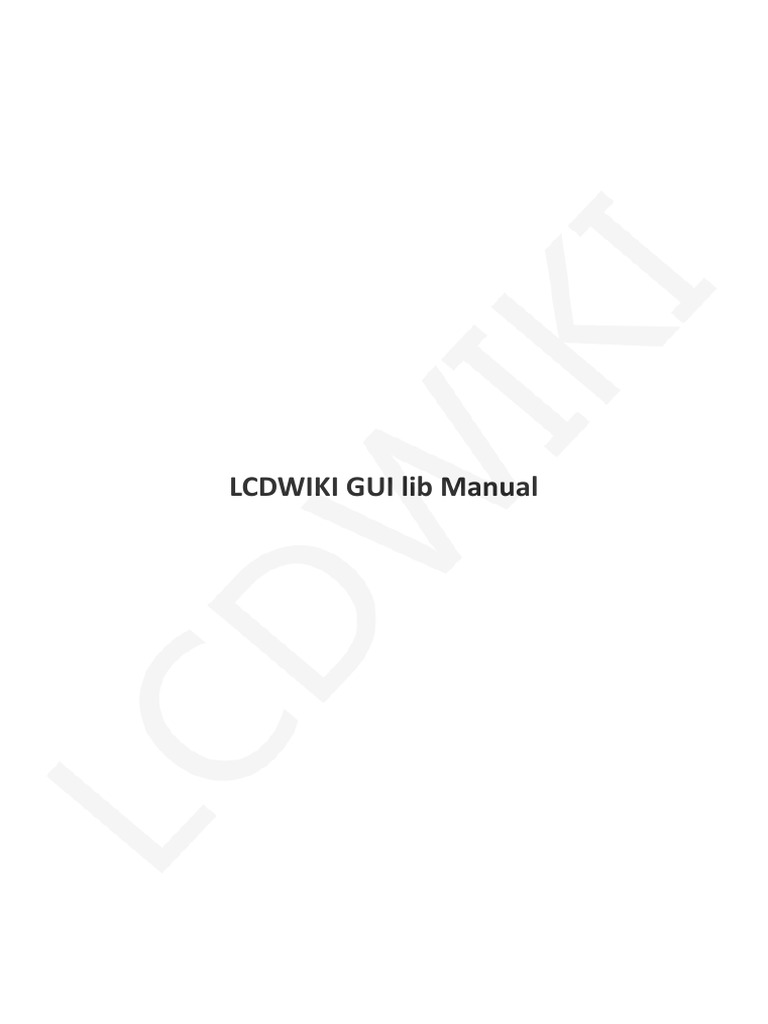 Lcdwiki Gui Lib Manual | PDF | Parameter (Computer Programming) | String (Computer Science)