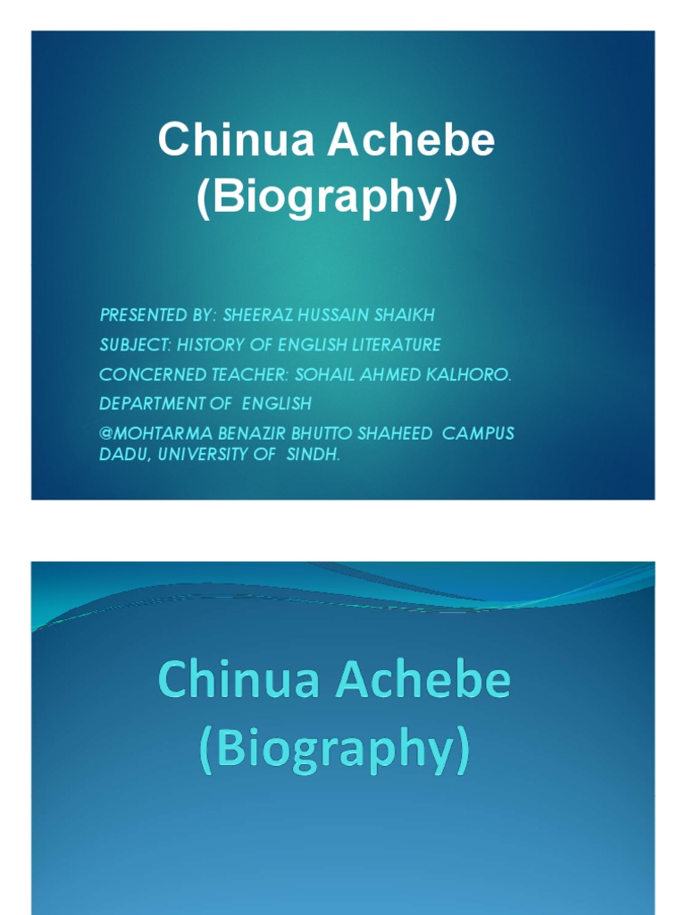 Chinua Achebe Biography | PDF