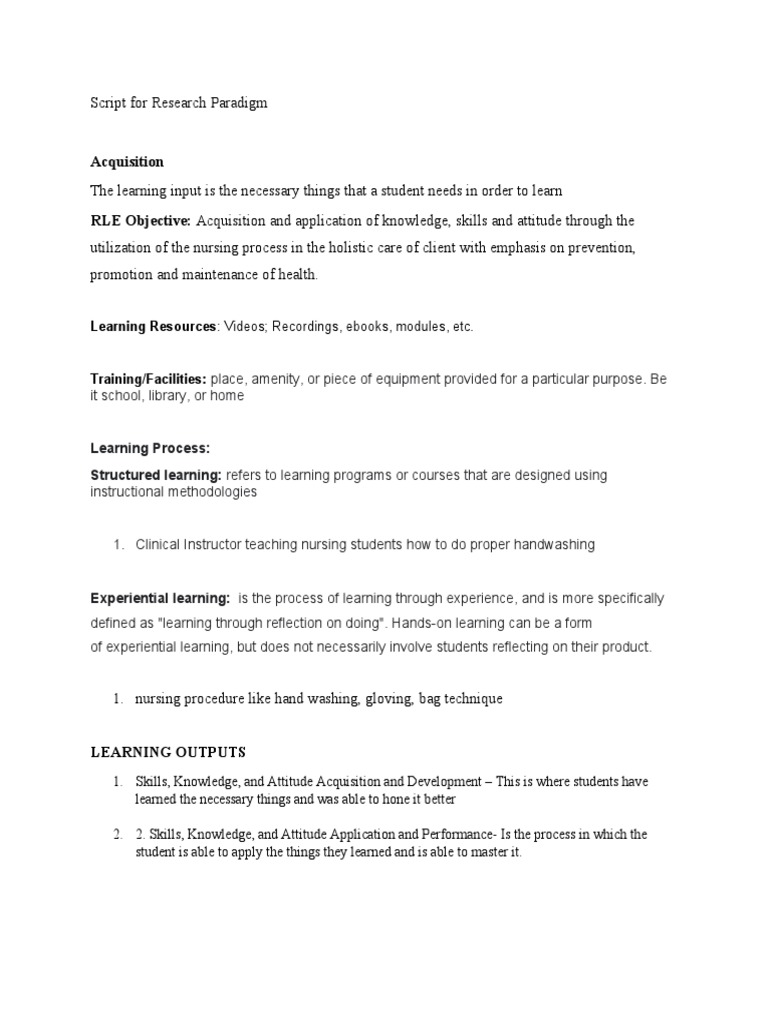 Script For Research Paradigm and Hypothesis | PDF