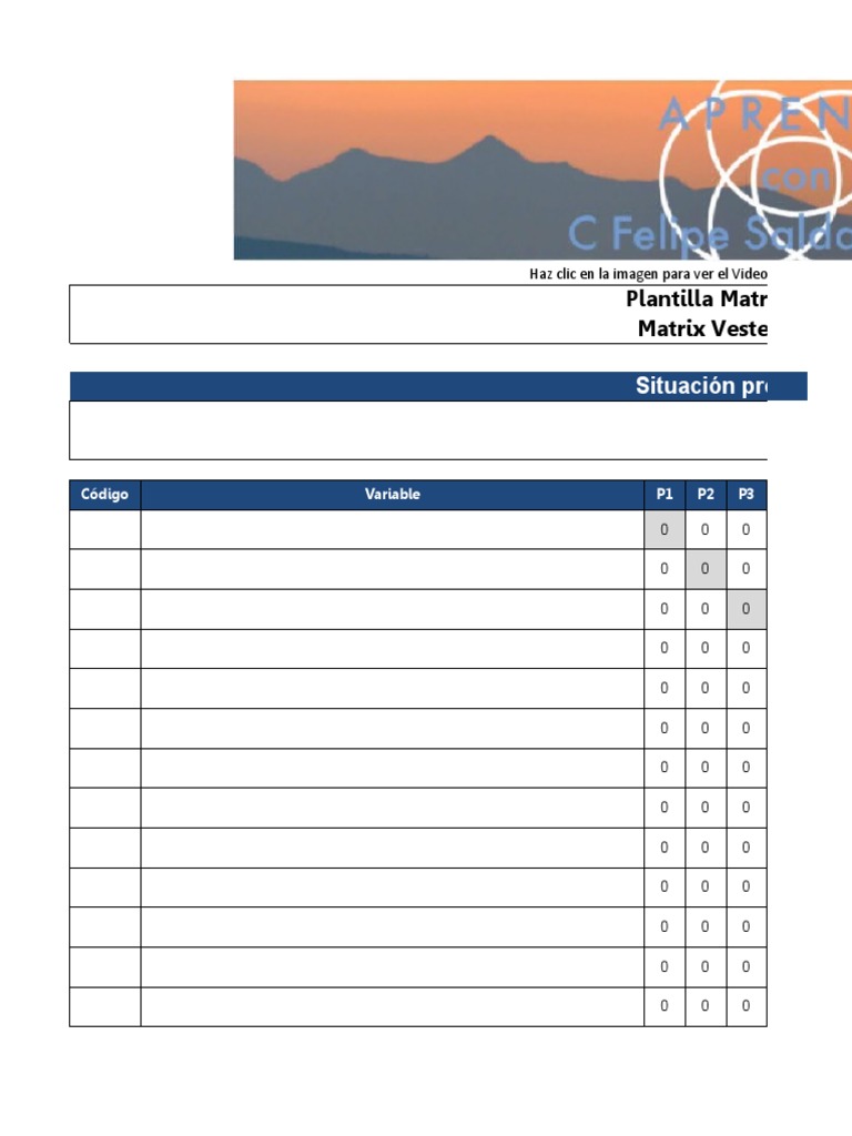 PLANTILLA Matriz de Vester | PDF