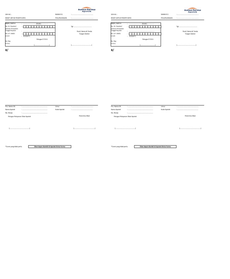 Blangko Resep BPJS | PDF