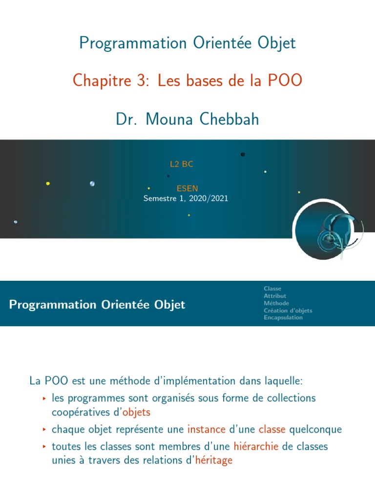 Ch3 DefinitionClasseObjet | PDF | Classe (informatique) | Programmation