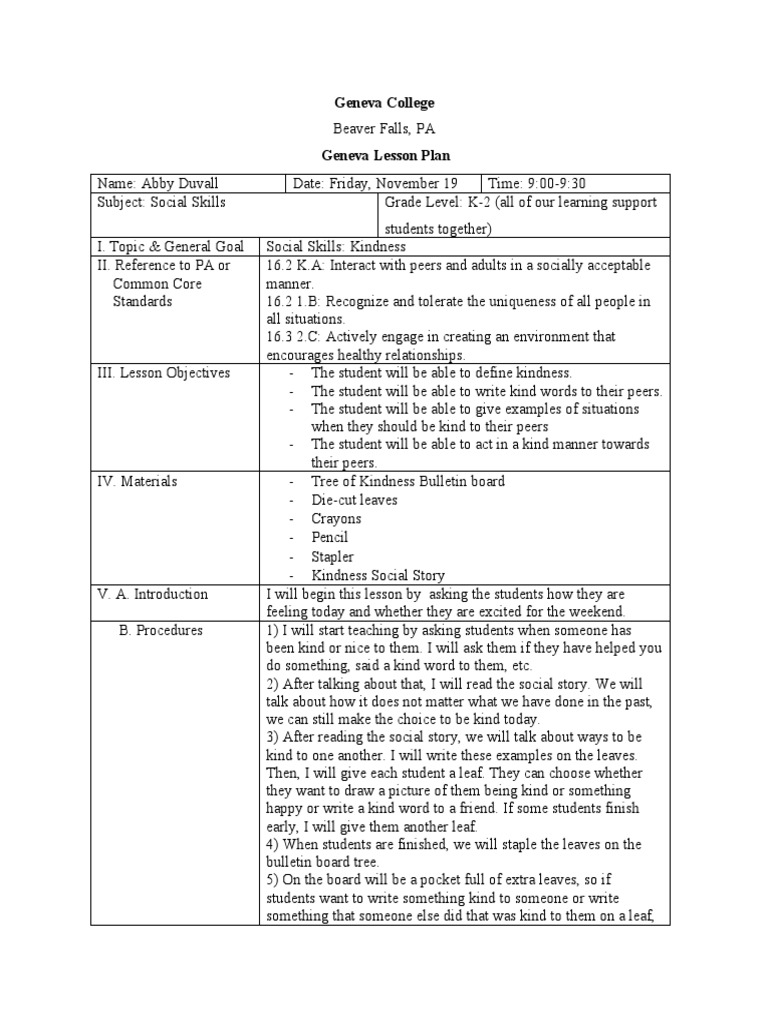 Social Skills Nov 19 | PDF | Lesson Plan | Social Skills