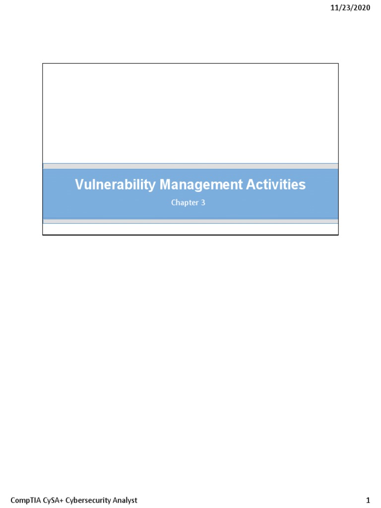 CySA Chapter 3 Slide Handouts | PDF | Security | Computer Security