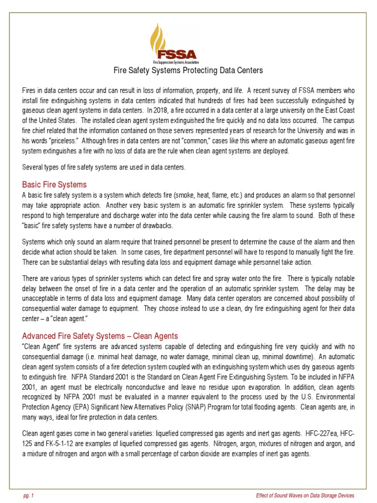 FSSA White Paper - Fire Safety Systems Protecting Data Centers | PDF ...