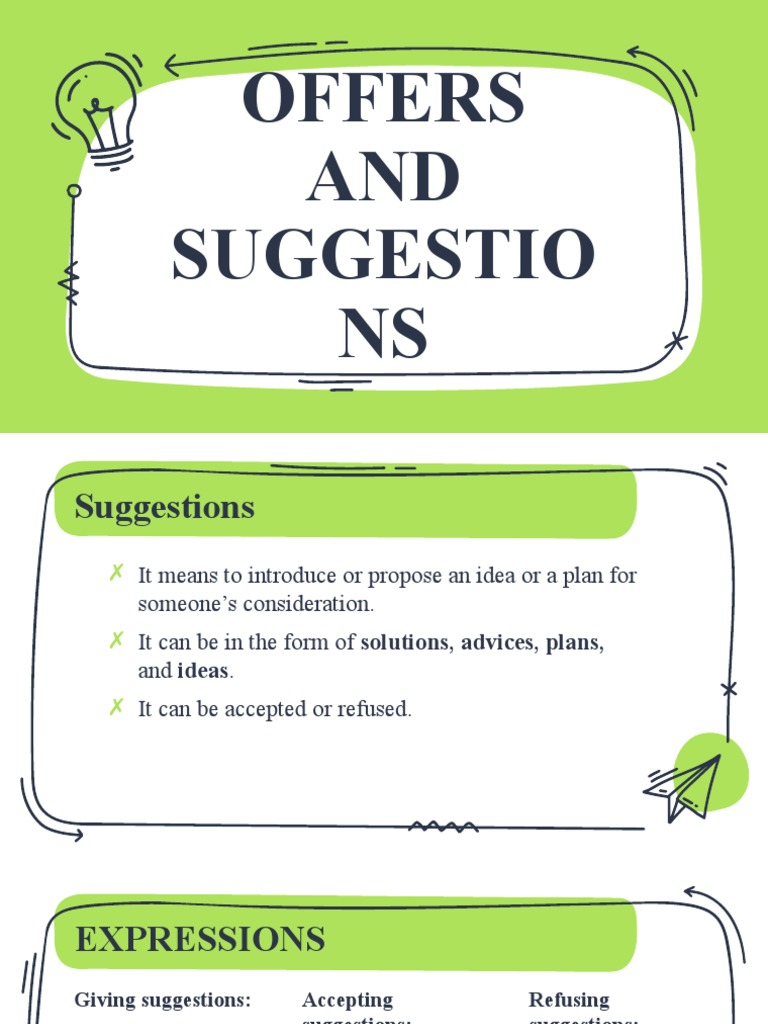 Offer and Suggestions | PDF