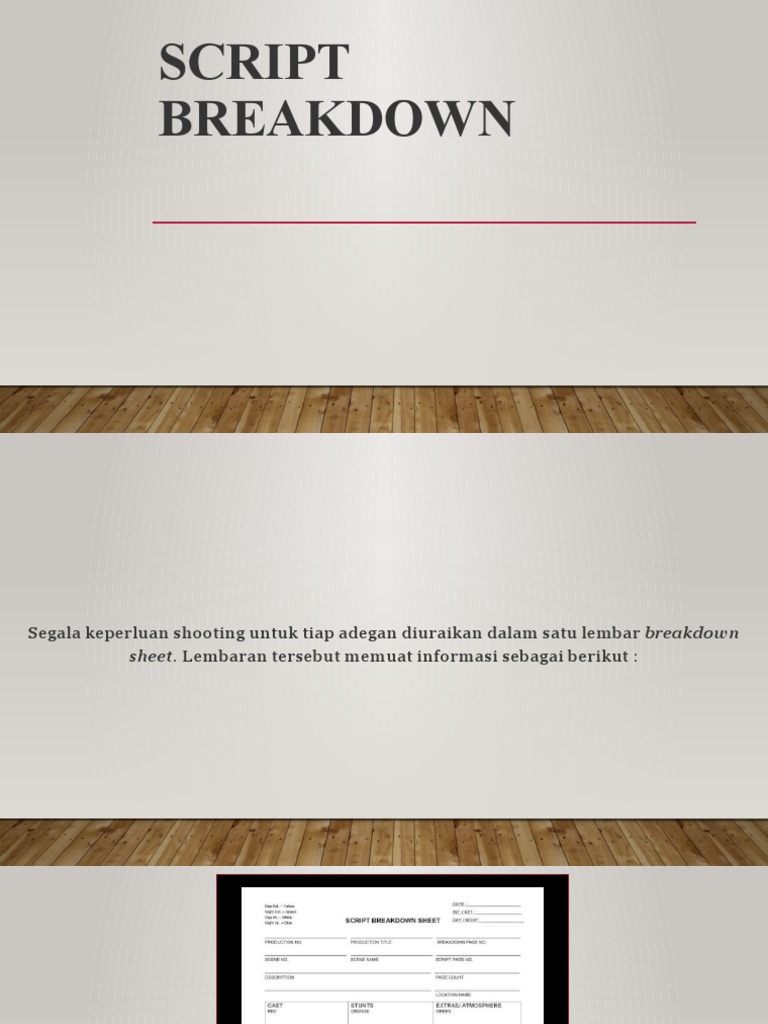 Breakdown Sheet | PDF