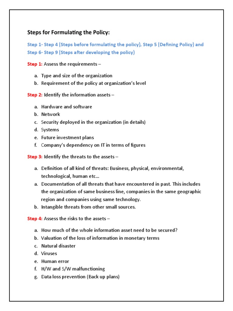 Policy Framework | PDF | Policy | Risk