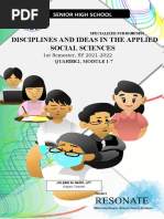 Lesson 1: Functions of The Applied Social Sciences | PDF | Persuasion | Social Science