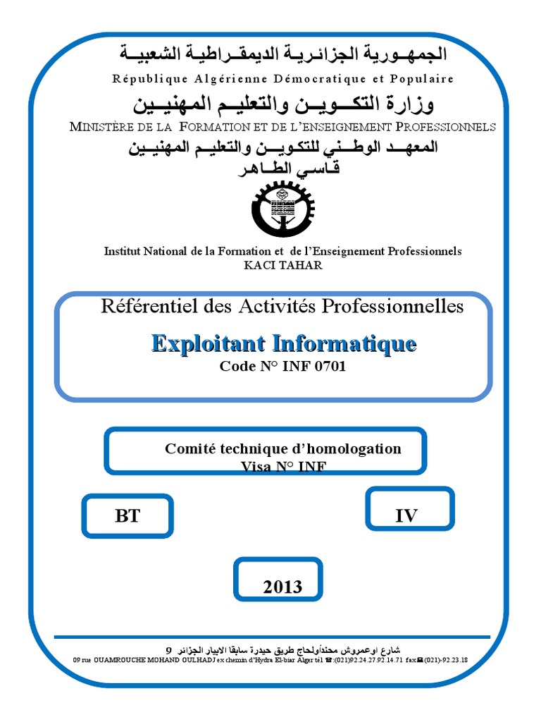 RAP Exploitant en Informatique | PDF | Feuille de calcul | Informatique