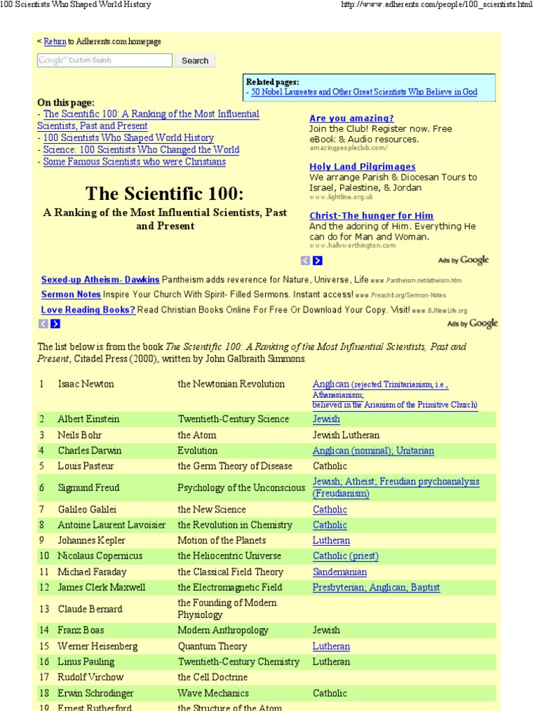 100 Scientists Who Shaped World History | PDF | Quantum Mechanics ...