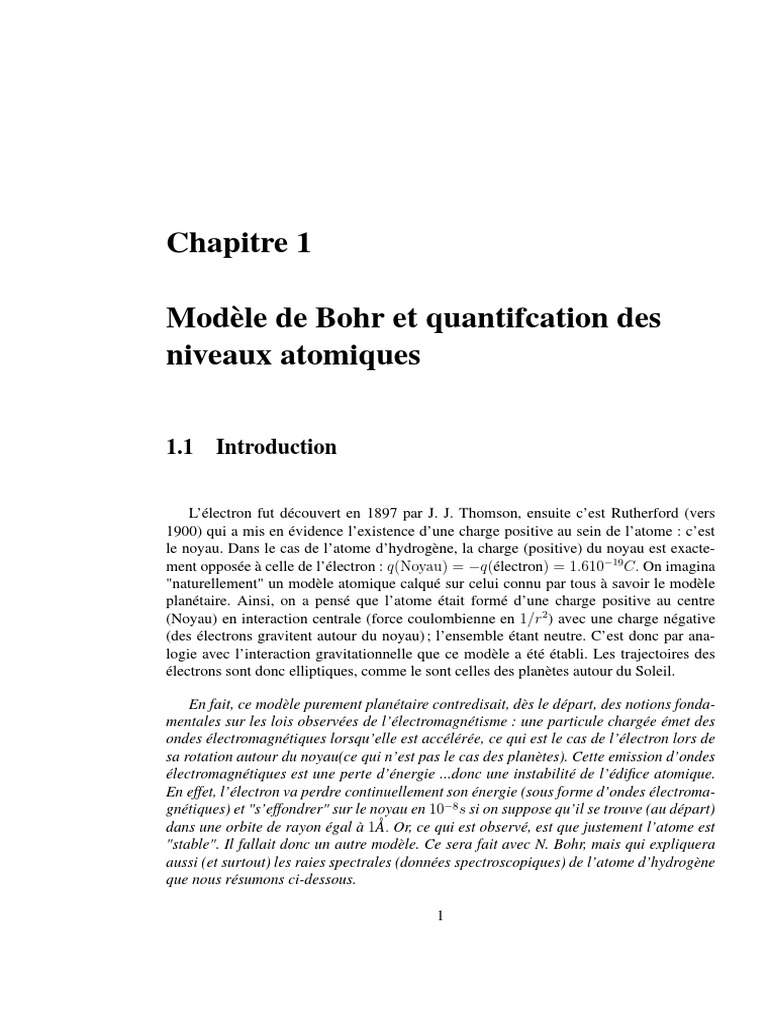 Modele de Bohr Final - Revu | PDF | Atomes | Raie spectrale