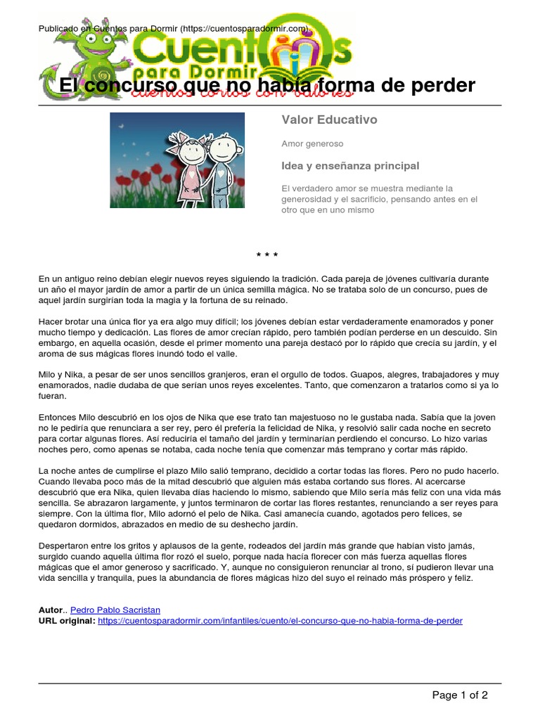 Cuento-El Concurso Que No Había Forma de Perder | Descargar gratis PDF ...
