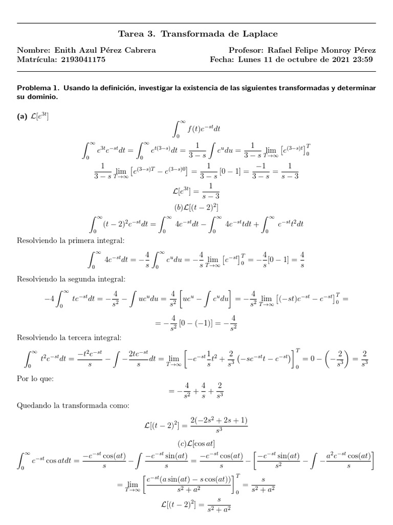 Transformada de Laplace | PDF