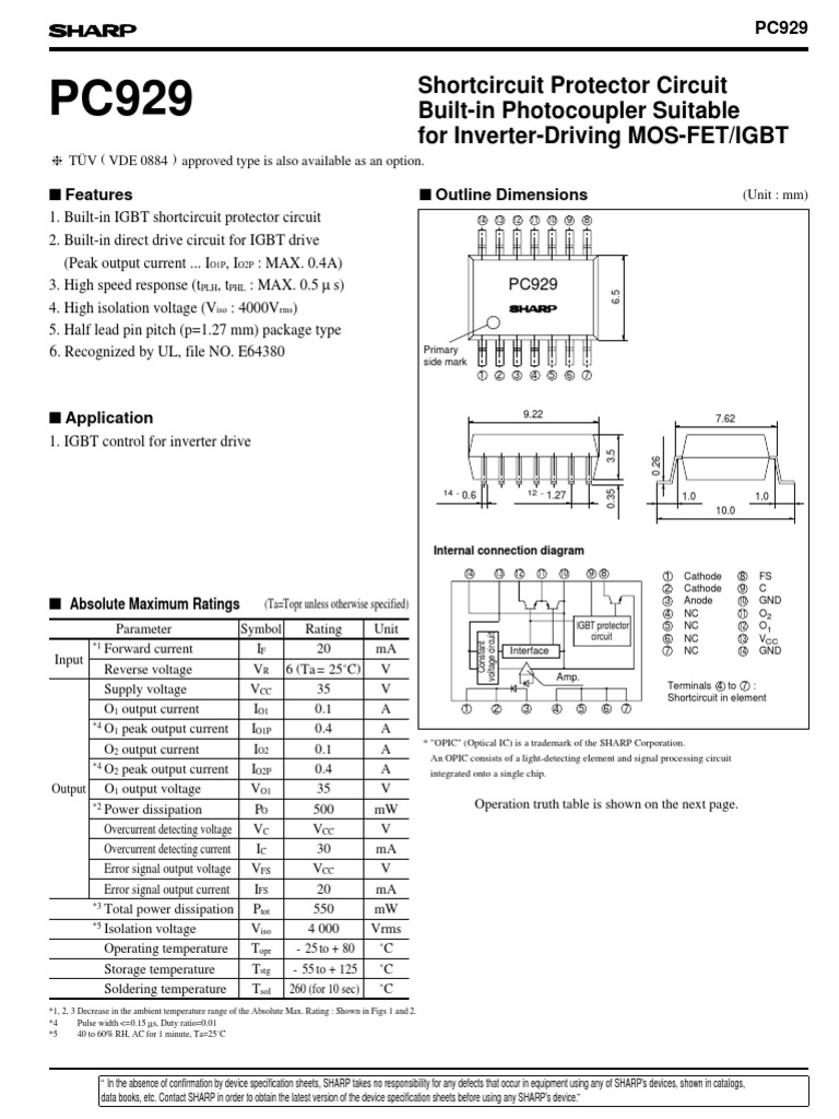 PC929 - Ic On Line - CN | PDF | Amplifier | Capacitor