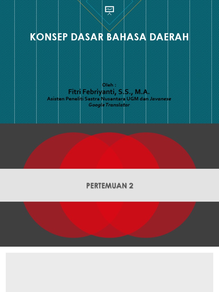 Konsep Dasar Bahasa Daerah Pertemuan 2 | PDF