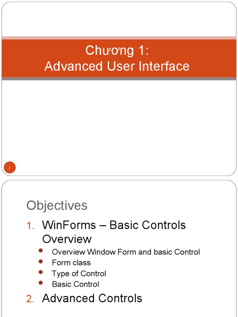 Chương 1: Advanced User Interface | PDF | Graphical User Interfaces | Window (Computing)