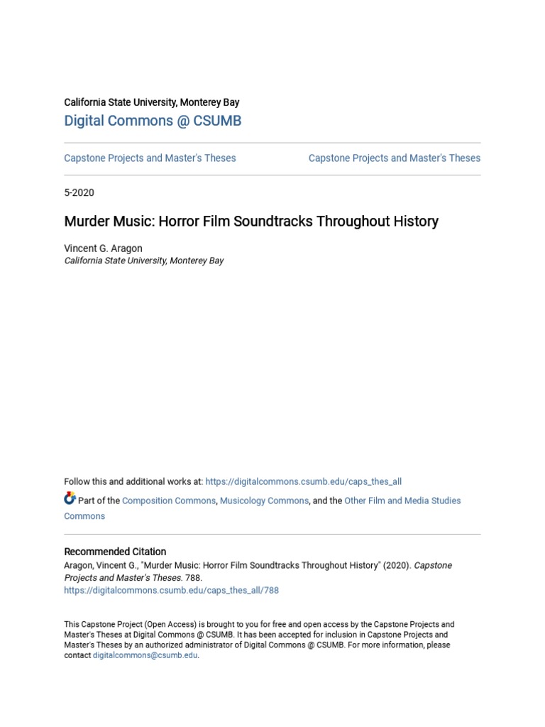 Murder Music Horror Film Soundtracks Throughout History | PDF | Horror ...