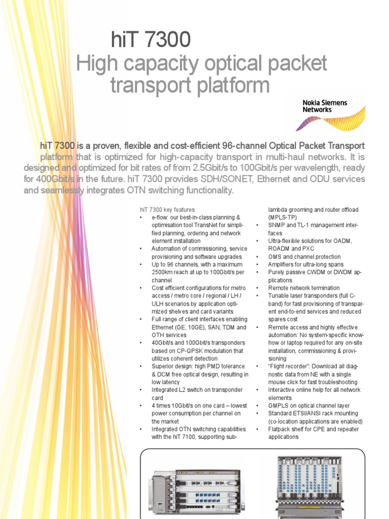 Brochure Datasheet HiT 7300 | PDF | Wavelength Division Multiplexing ...