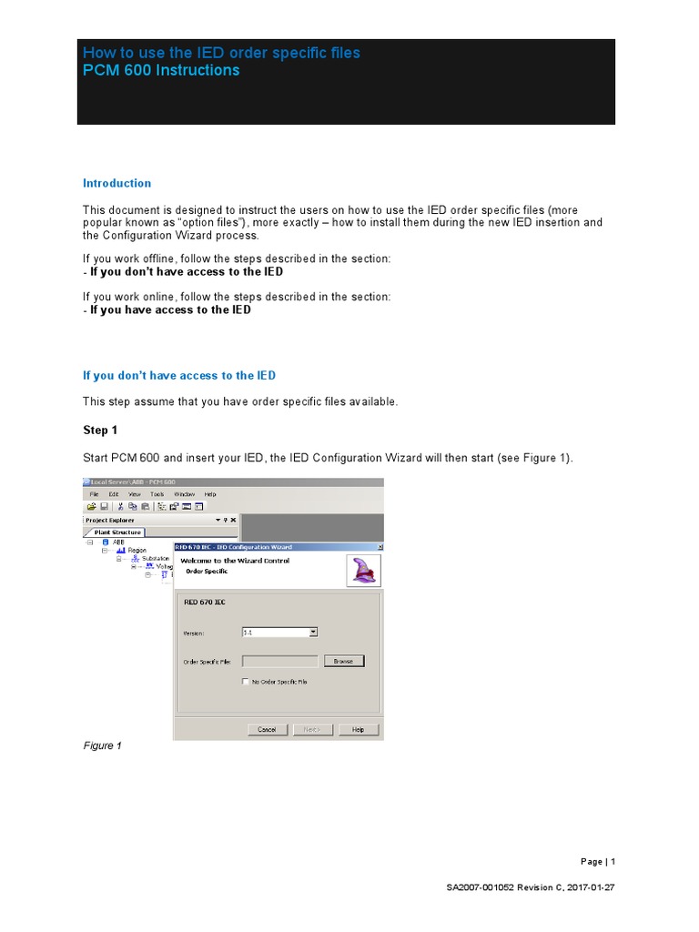 PCM 600 Instructions: How To Use The IED Order Specific Files | PDF ...