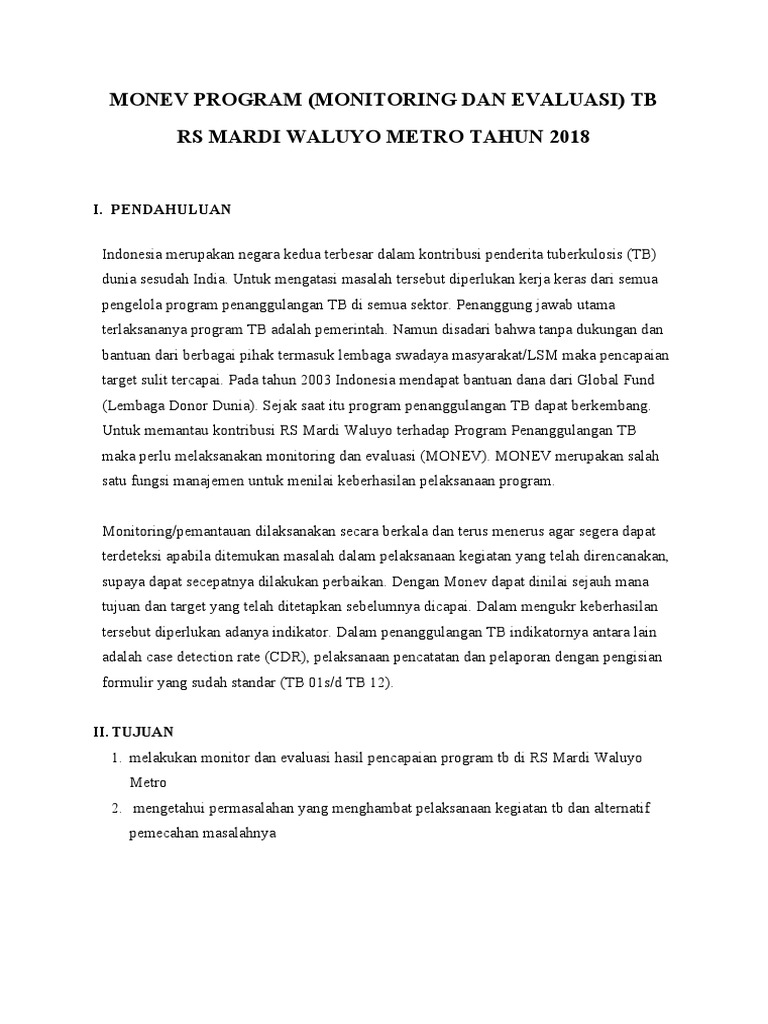 Monev Program | PDF | Bisnis | Ilmu Sosial