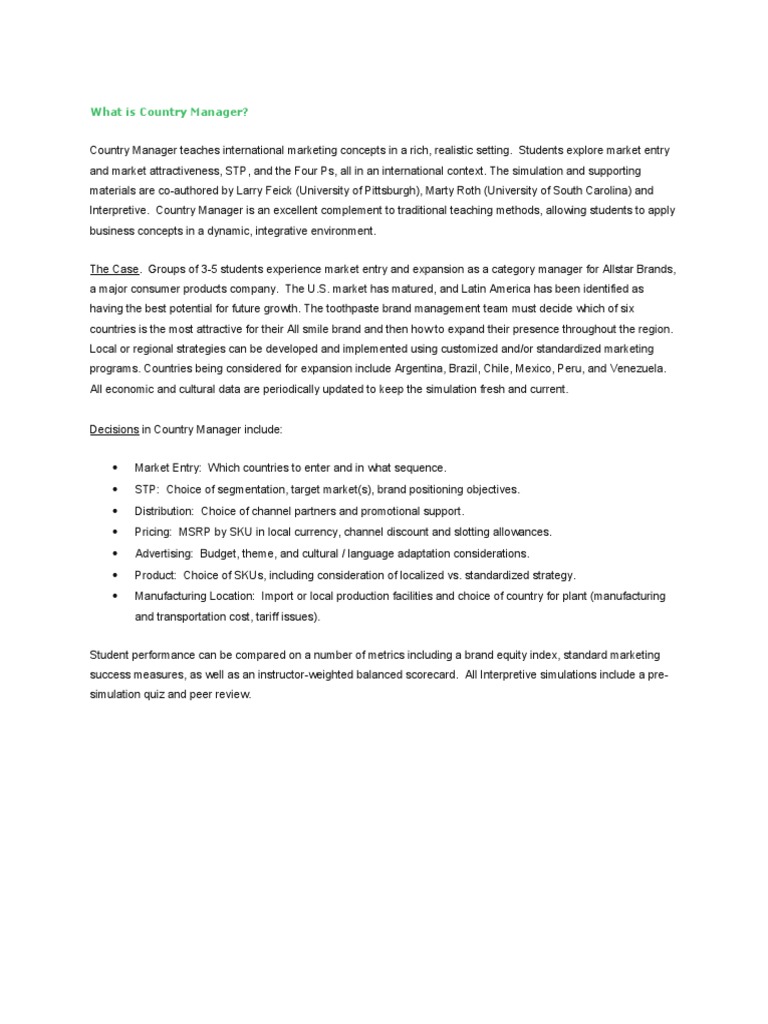 What Is Country Manager | PDF