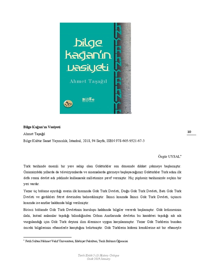 Bilge Ka - An - N Vasiyeti (#511938) - 624781 | PDF