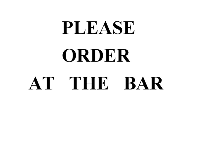Bar Ordering Instructions | PDF
