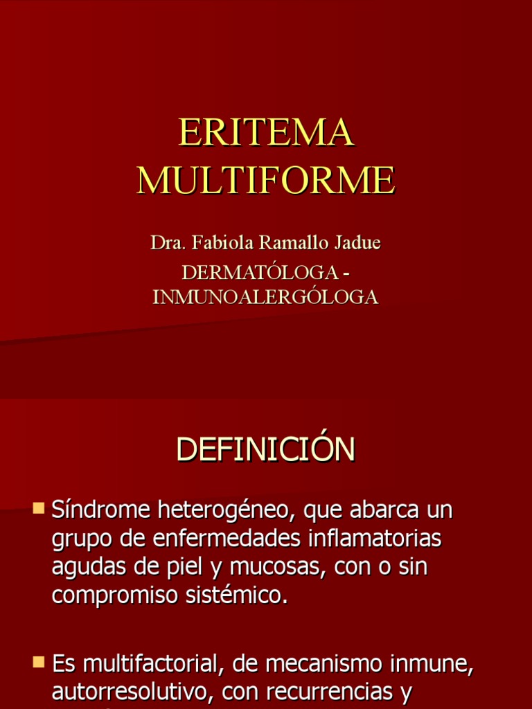 Eritema Multiforme | PDF | Especialidades Medicas | Medicina CLINICA