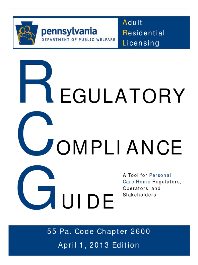 Personal Care Home Regulatory Compliance Guide | PDF | Regulatory ...