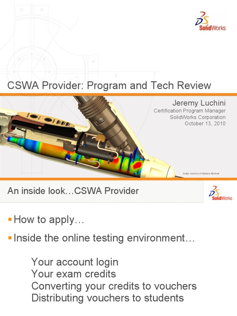 SolidWorks_CSWA Certificate | Test (Assessment) | Microsoft Excel