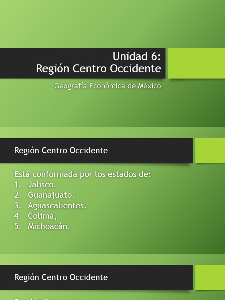 Región Centro Occidente | PDF | Geografía Física | Geografía