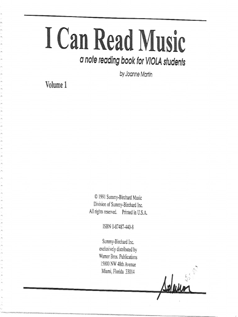 I Can Read Music Vol 1 VIOLA | PDF