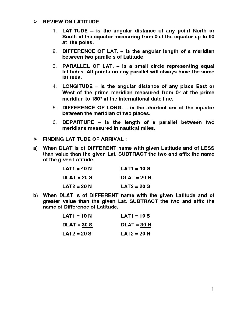 Navigation Formula Applications | PDF | Latitude | Water Transport