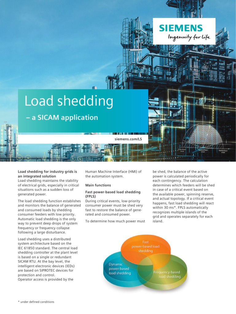 Load Shedding A Sicam Application Pdf Electrical Grid Automation
